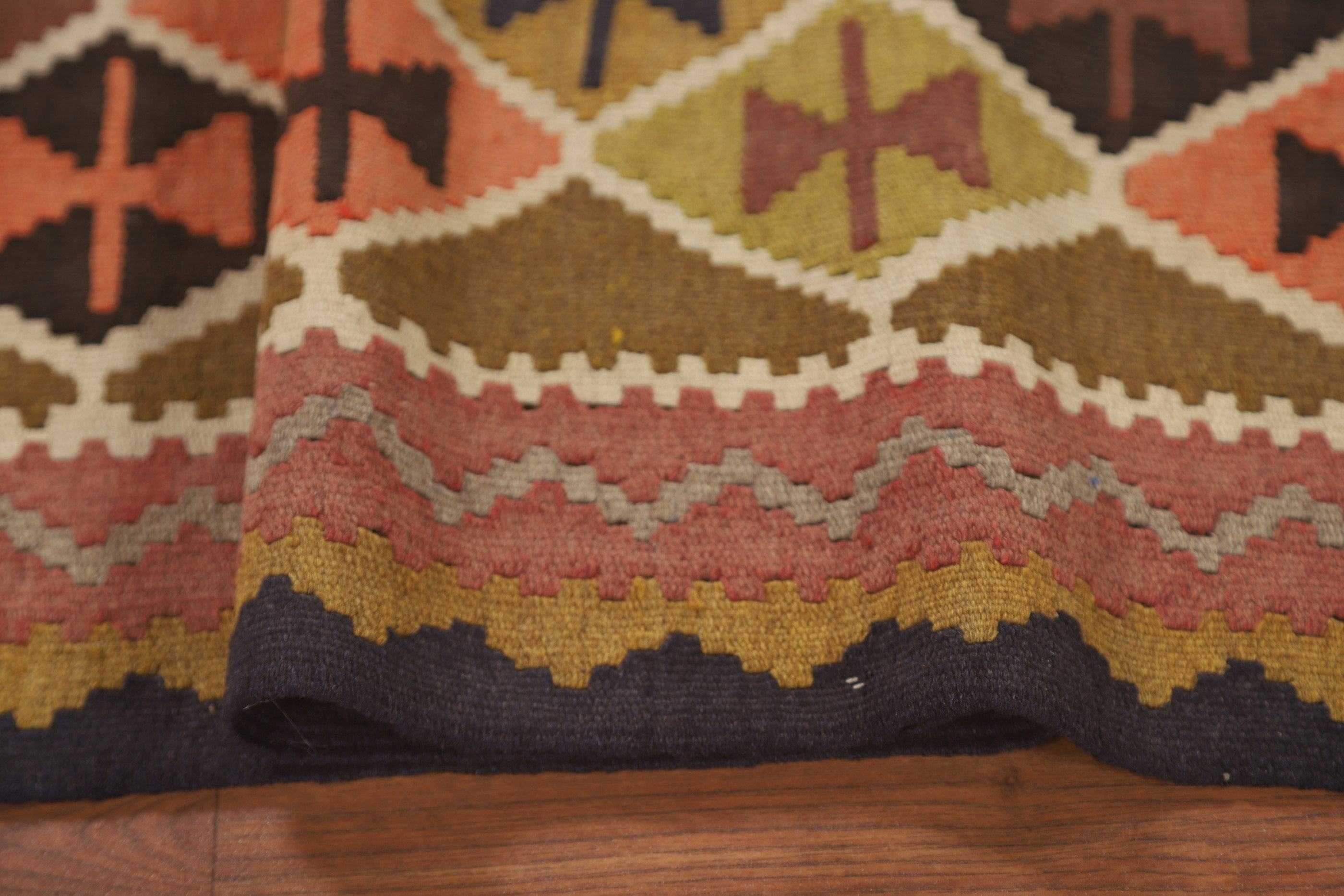 Dakota Fields Trellis Wool Kilim Rug 3x6 | Wayfair