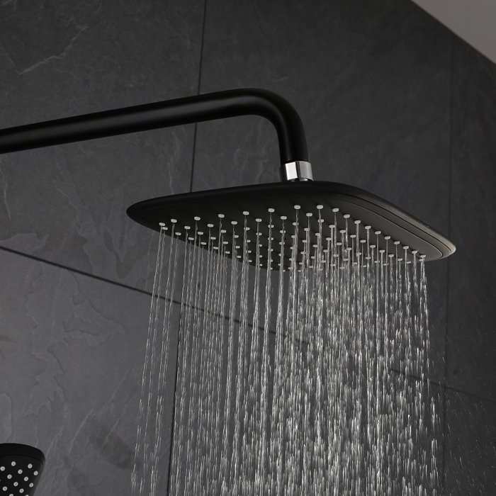 MODLAND Matte Black Thermostatic Luxury Complete Shower System with ...