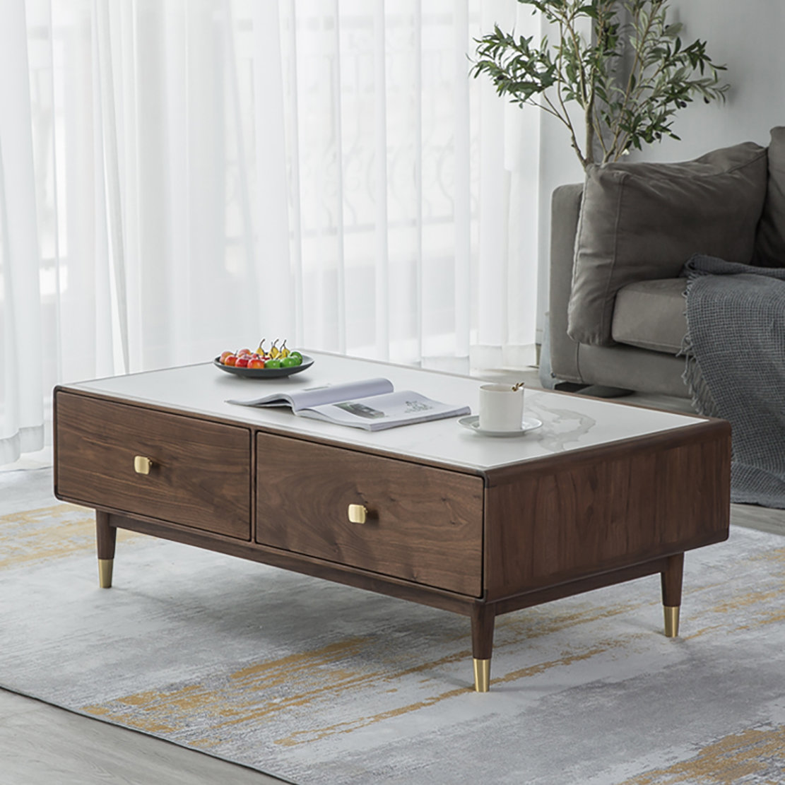 Wu's StylishVault Black walnut rock table | Wayfair
