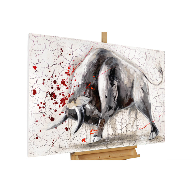 Union Rustic Hand -painted Bull Against Matador Acrylic Painting ...