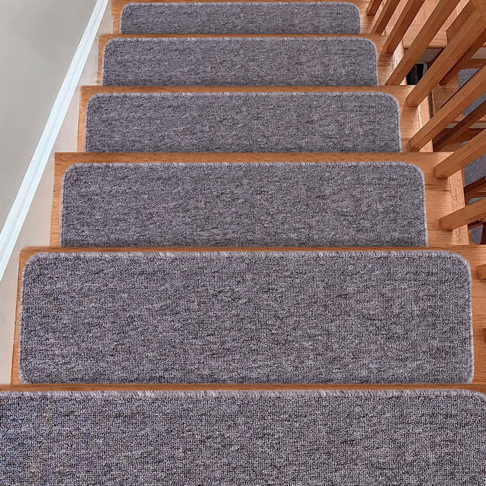 Winston Porter Carpet Stair Treads for Wooden Steps - 7-Pack | Wayfair