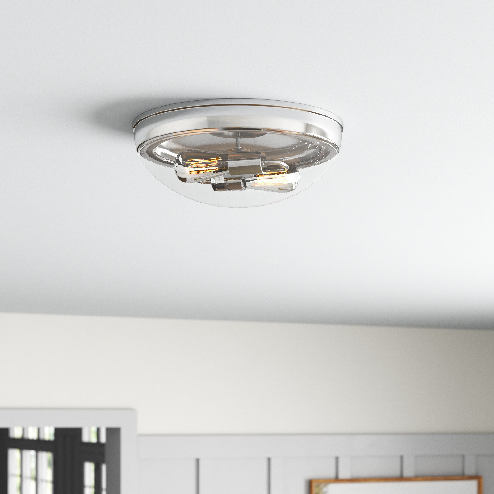 Lark Manor Misha Flush Mount Round Glass Ceiling Light & Reviews ...