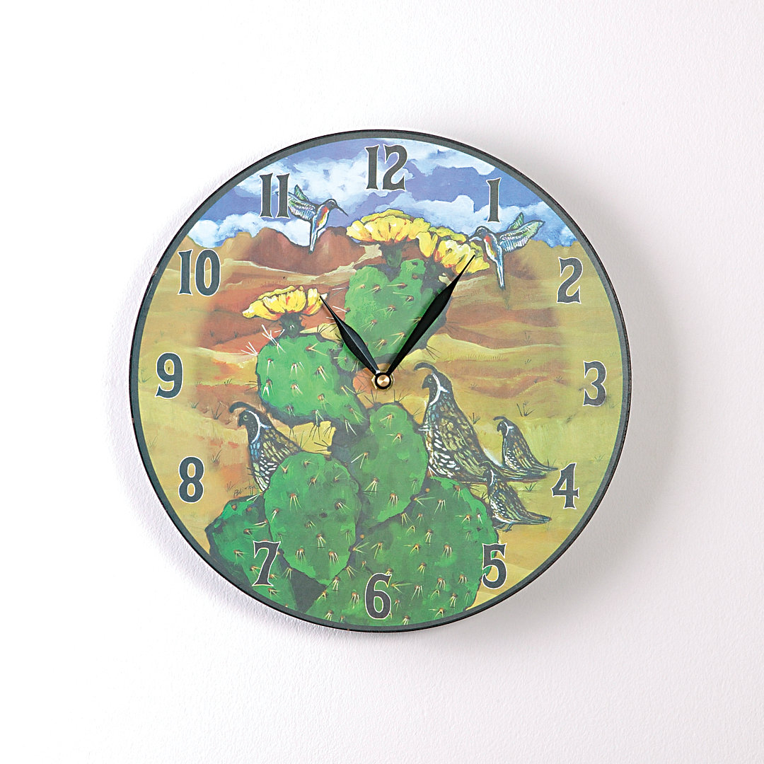 World Menagerie Moser Moser Quail Family and Hummer 12" Wall Clock ...