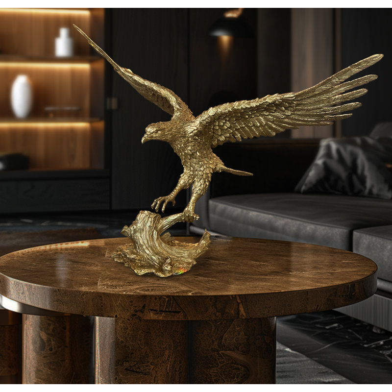 US CHANDELIER Golden Soaring Hawk Sculpture – A Rare Handmade Italian ...