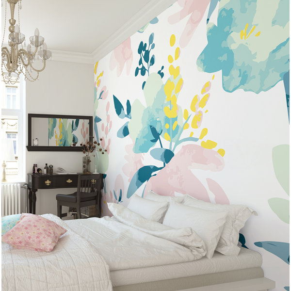 Wade Logan® Beatrisa Floral Wall Mural & Reviews | Wayfair