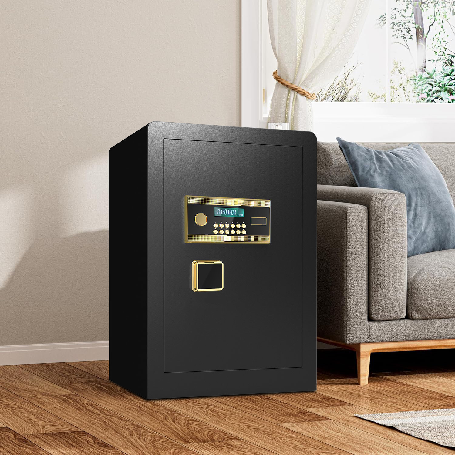 Knlnny Ware Rugged Safe Box Lock with adjustable shelves and built-in ...