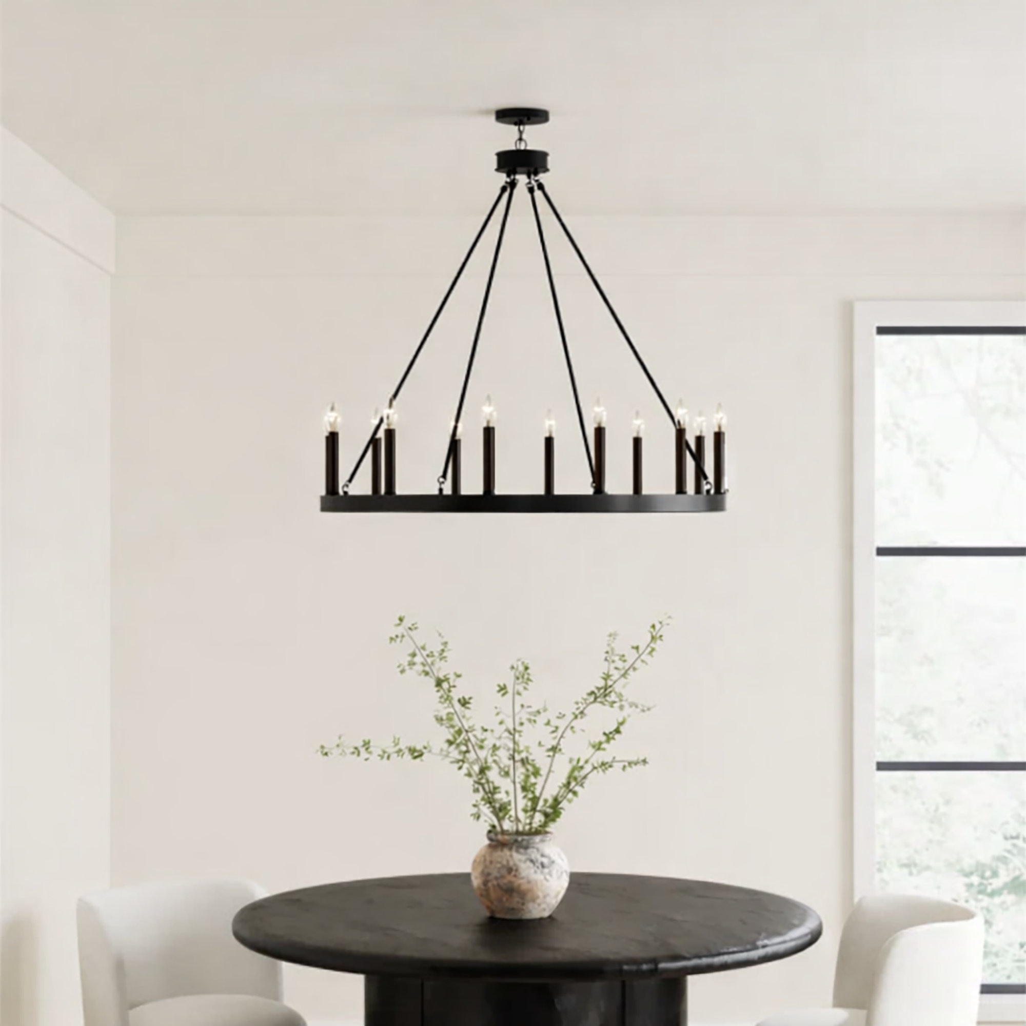 Sand & Stable™ Madalyn 12 - Light Candle Style Wagon Wheel Chandelier ...