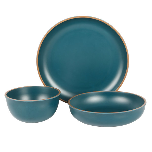 Gibson Home Rockabye 12 Piece Double Bowl Melamine Dinnerware Set ...