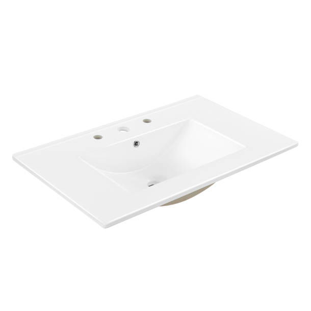 Jonathan Y Calandre 30" Slat Modern Farmhouse 2-Shelf Bath Vanity ...