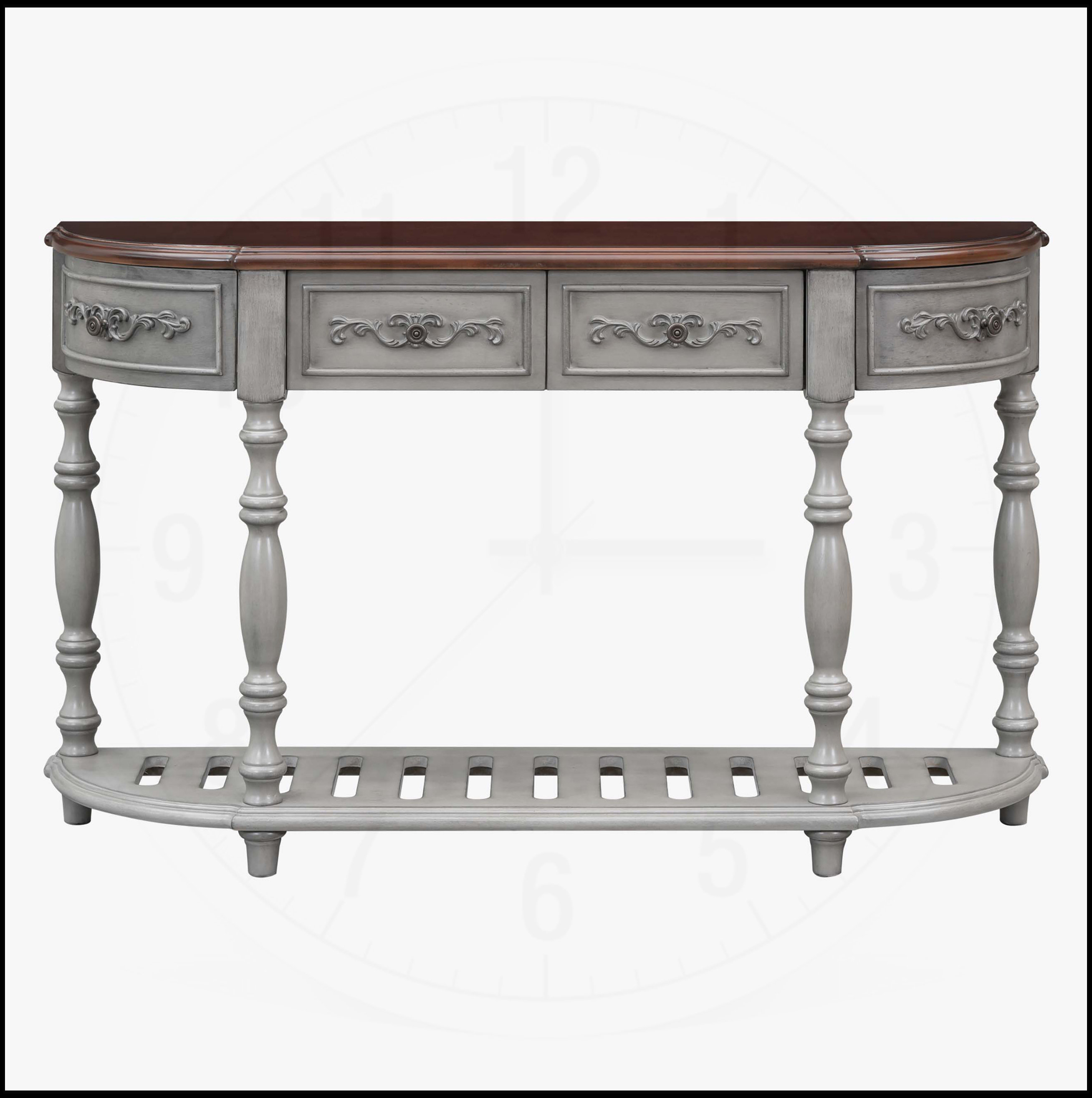 One Allium Way® Charming Curved Console Table with Multiple Drawers and ...