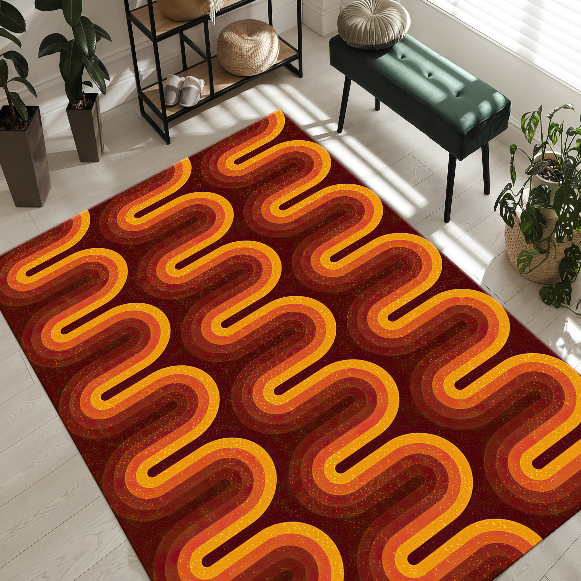 kayra export Chic Non-Woven Thin Printed Rug with Intricate Floral ...