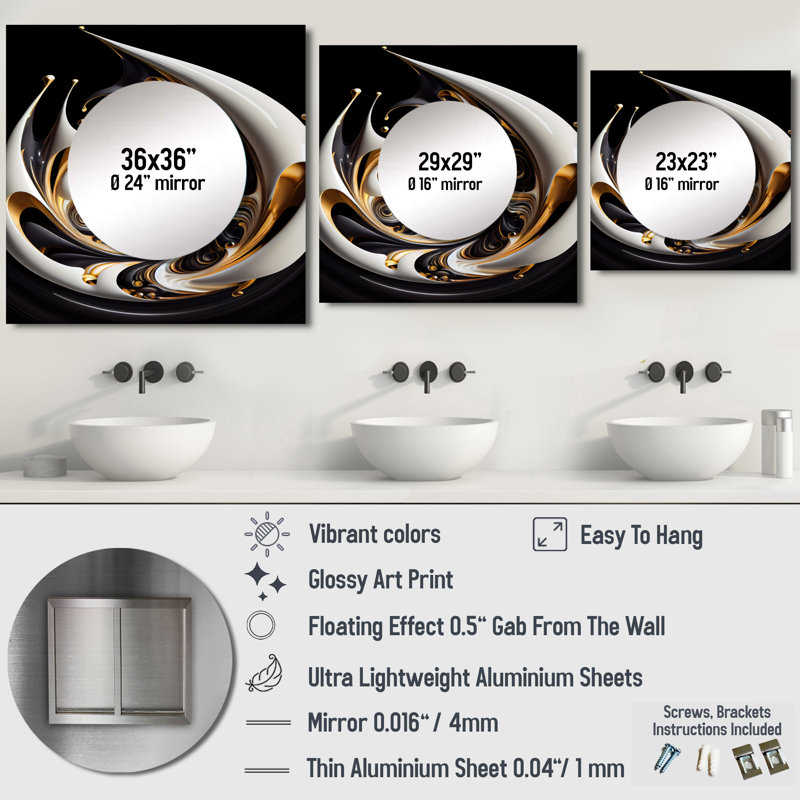 East Urban Home Fanel - Modern Square Mirror For Wall Art Decor | Wayfair