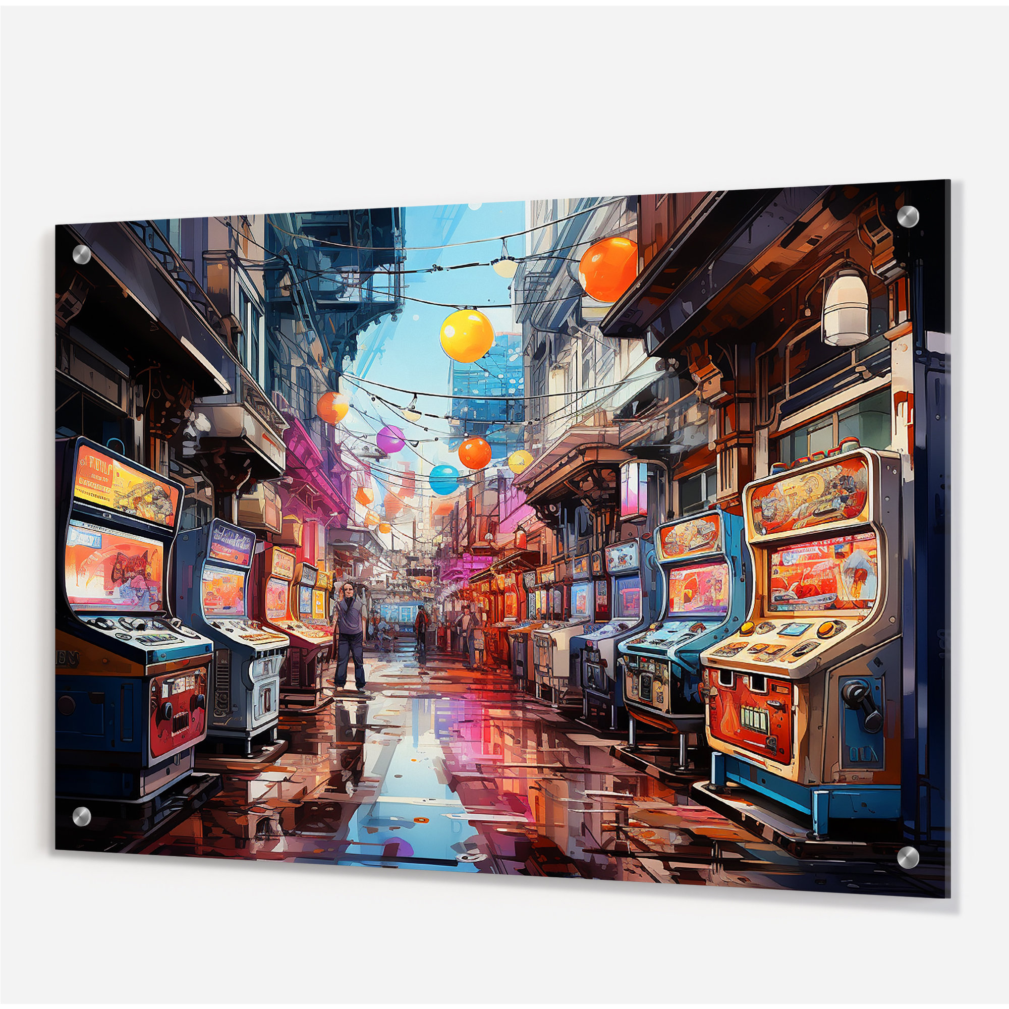 Design Art Colorful Video Game Arcade Dreams - Video Games Acrylic Wall ...