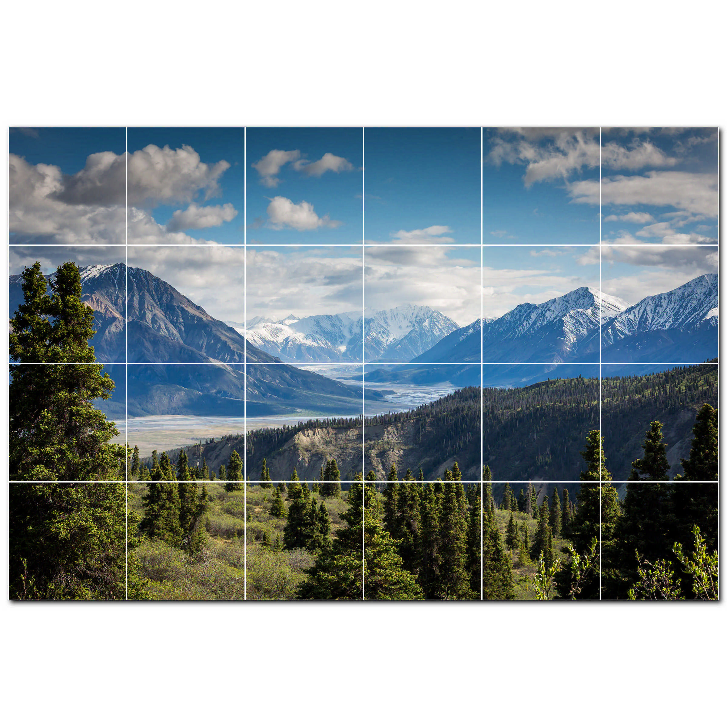 Picture-Tiles.com Mountains Photo 6'' x 6'' Satin Ceramic Decorative Mural | Wayfair