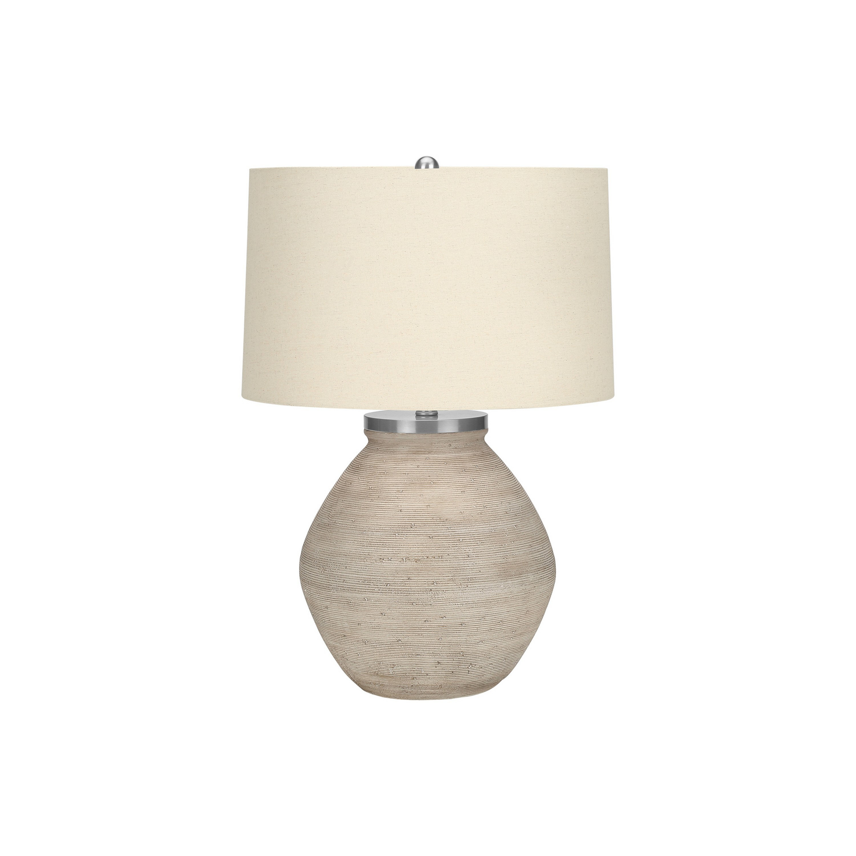 Benjara Aya Table Lamp, Linen Shade Jar Body, 25 Inch | Wayfair