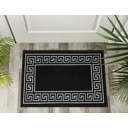 Fairmont Park Greek-Key Black Grey Non-Slip Polypropylene Area Rug ...