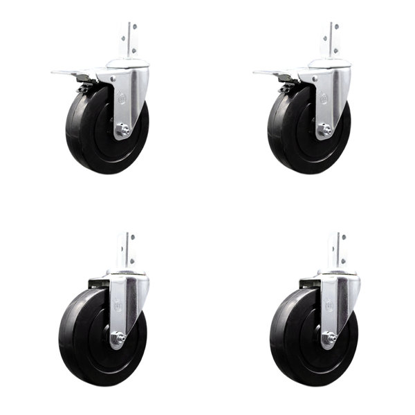 Service Caster Hard Swivel / Square Stem Caster Set | Wayfair