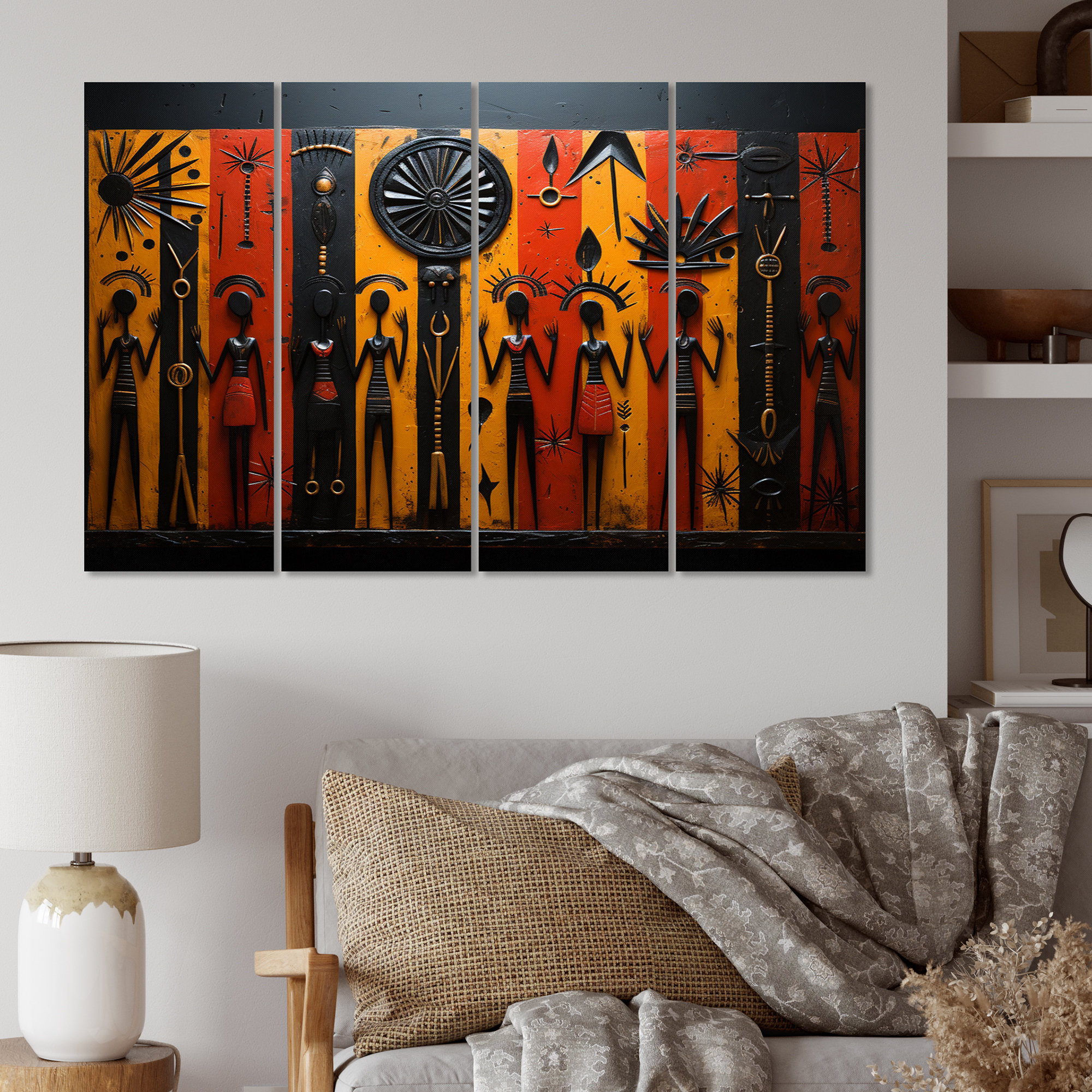Design Art African Tribal Rhythms X - African Tribes Wall Decor - 4 ...