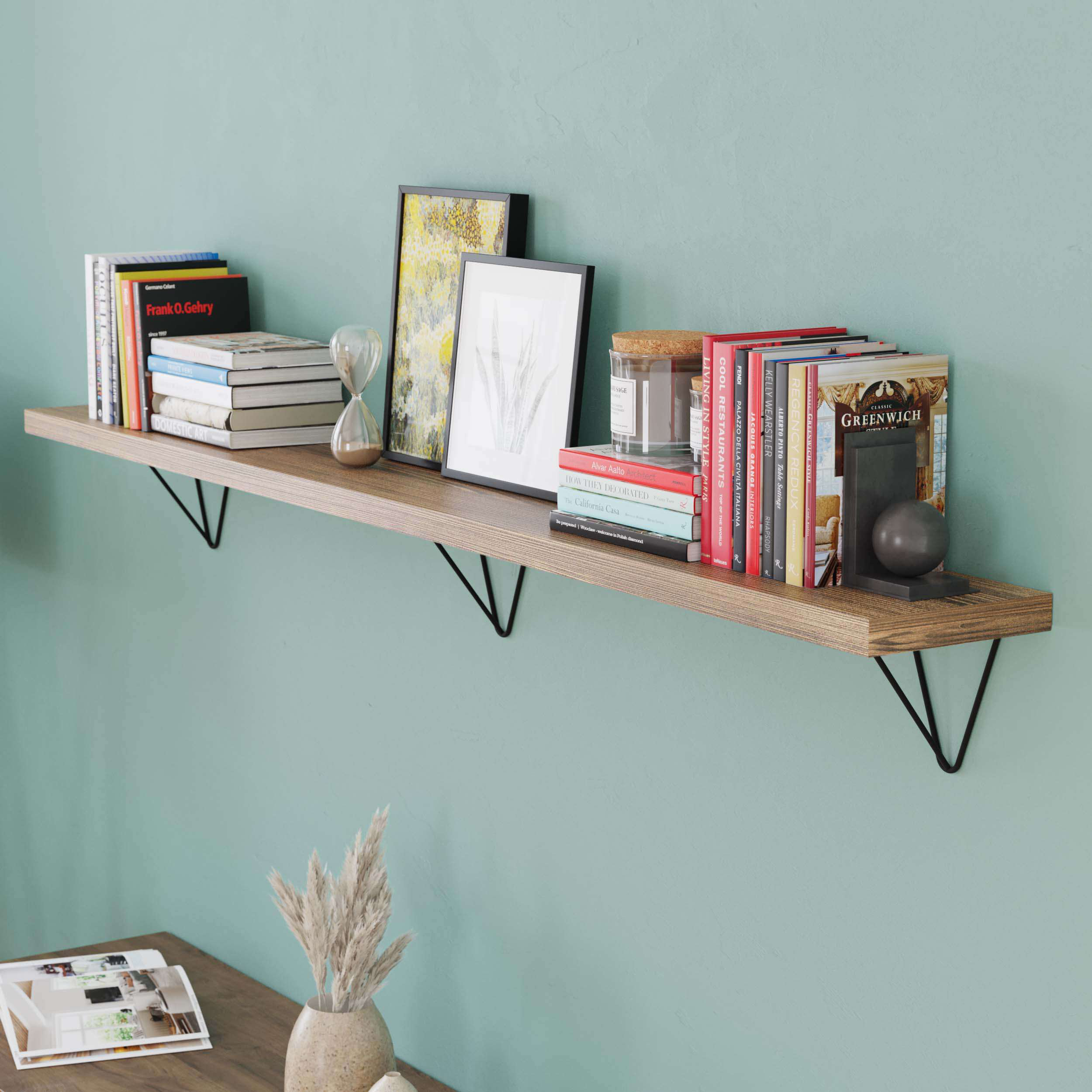 Millwood Pines 60 inch Floating Shelf, Wall Bookshelf, Living Room ...