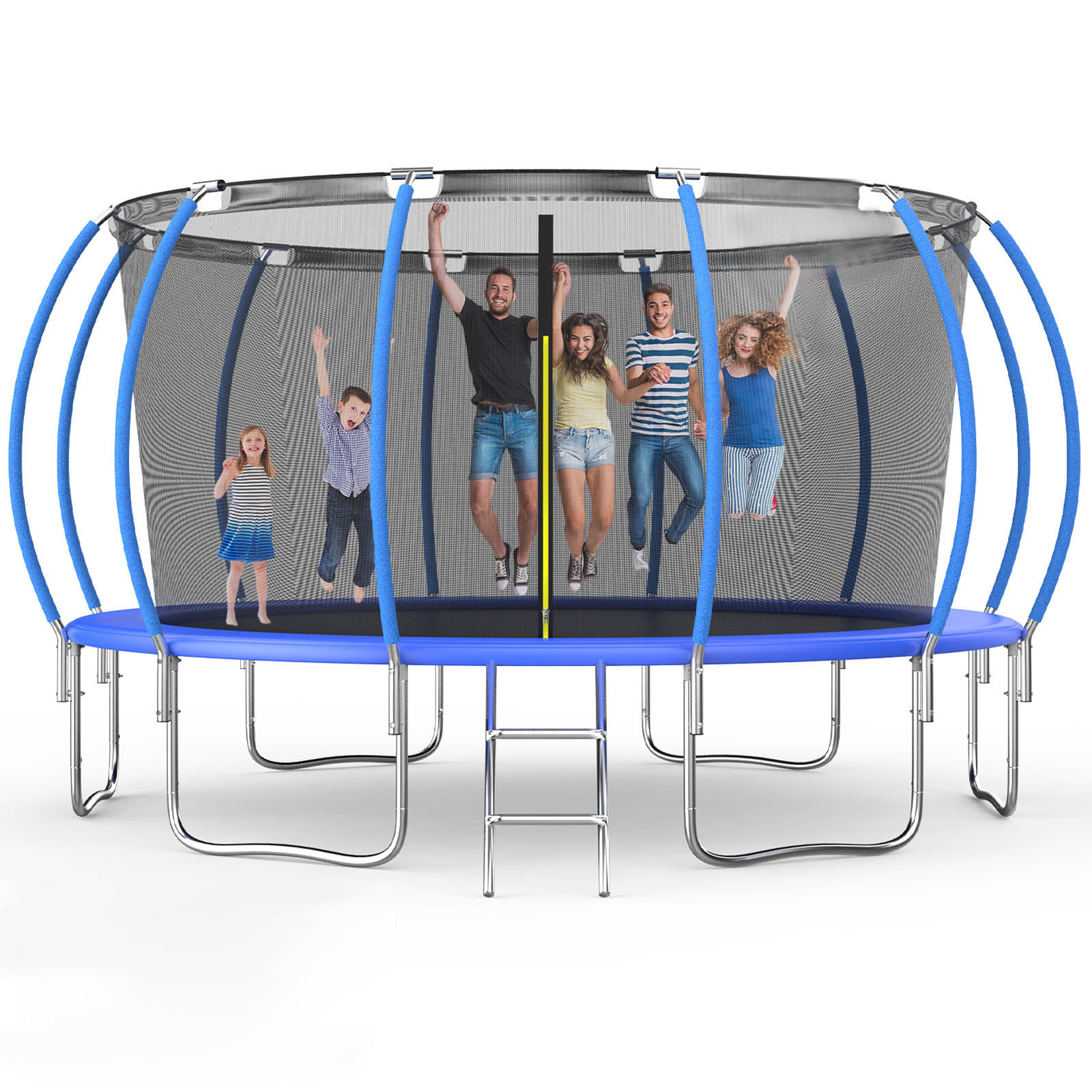 SENCHO GINSYTALIOR 16" Round Backyard Trampoline with Safety Enclosure ...