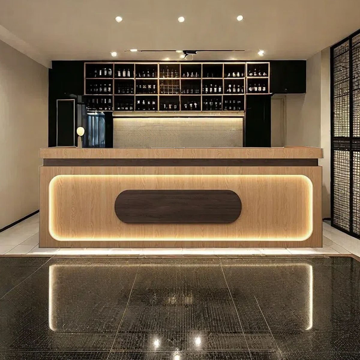 NBNKK Reception desk Hostess Station，Reception Bar，Vintage Bar Counter ...