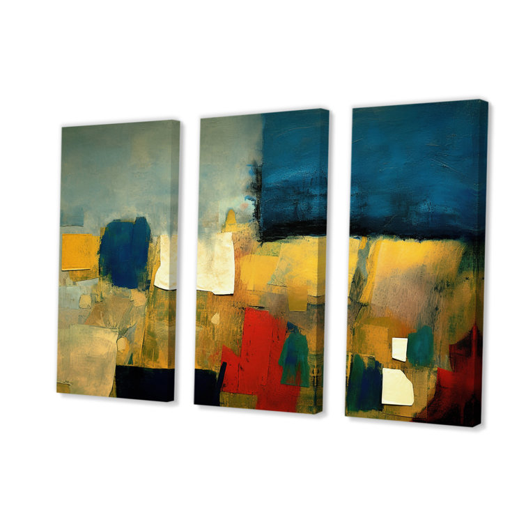 Ivy Bronx Sunrise Over City Retro Cubist Colourfields II On Canvas 3 ...