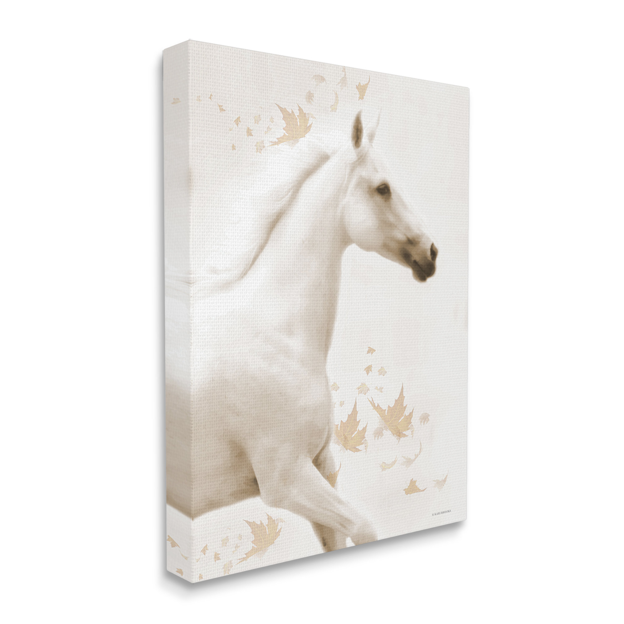 Gracie Oaks Modern Horse & Leaves On Canvas by Kari Brooks Graphic Art ...