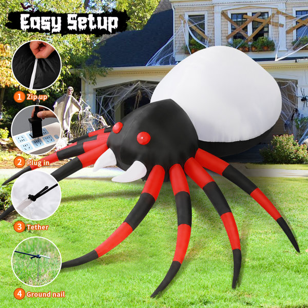 The Holiday Aisle® Halloween Inflatable Halloween Spider Inflatable ...