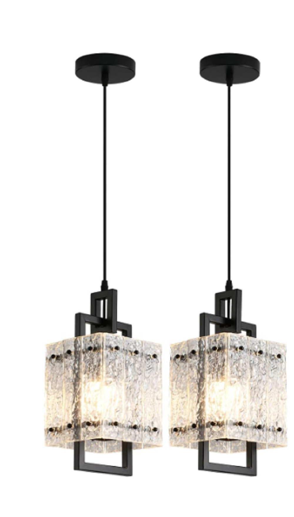 Brayden Studio Modern Pendant Lights Kitchen Island 2 Pack Matte Black Pendant Lights Water ...