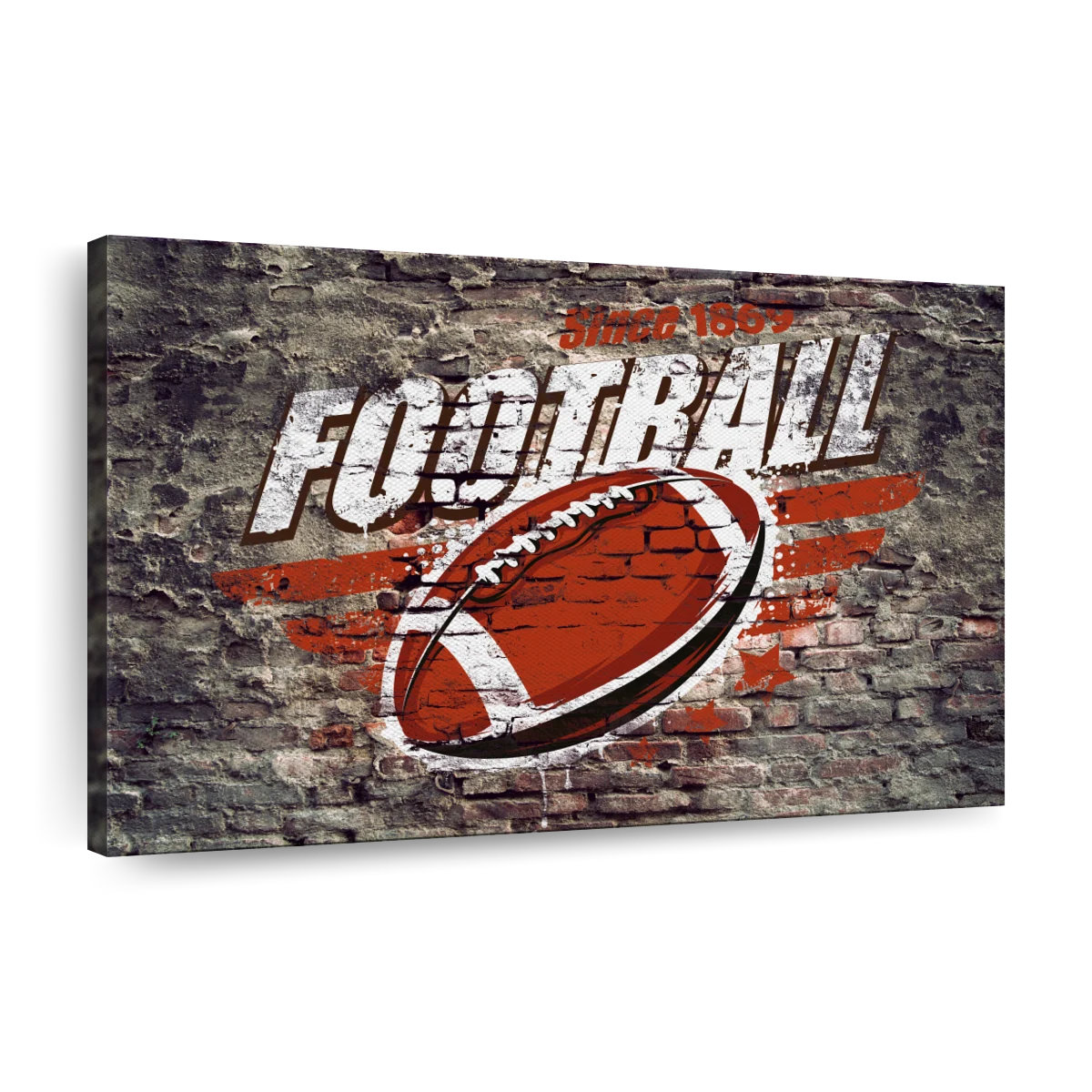 Ebern Designs Football Mural - Wrapped Canvas Print | Wayfair