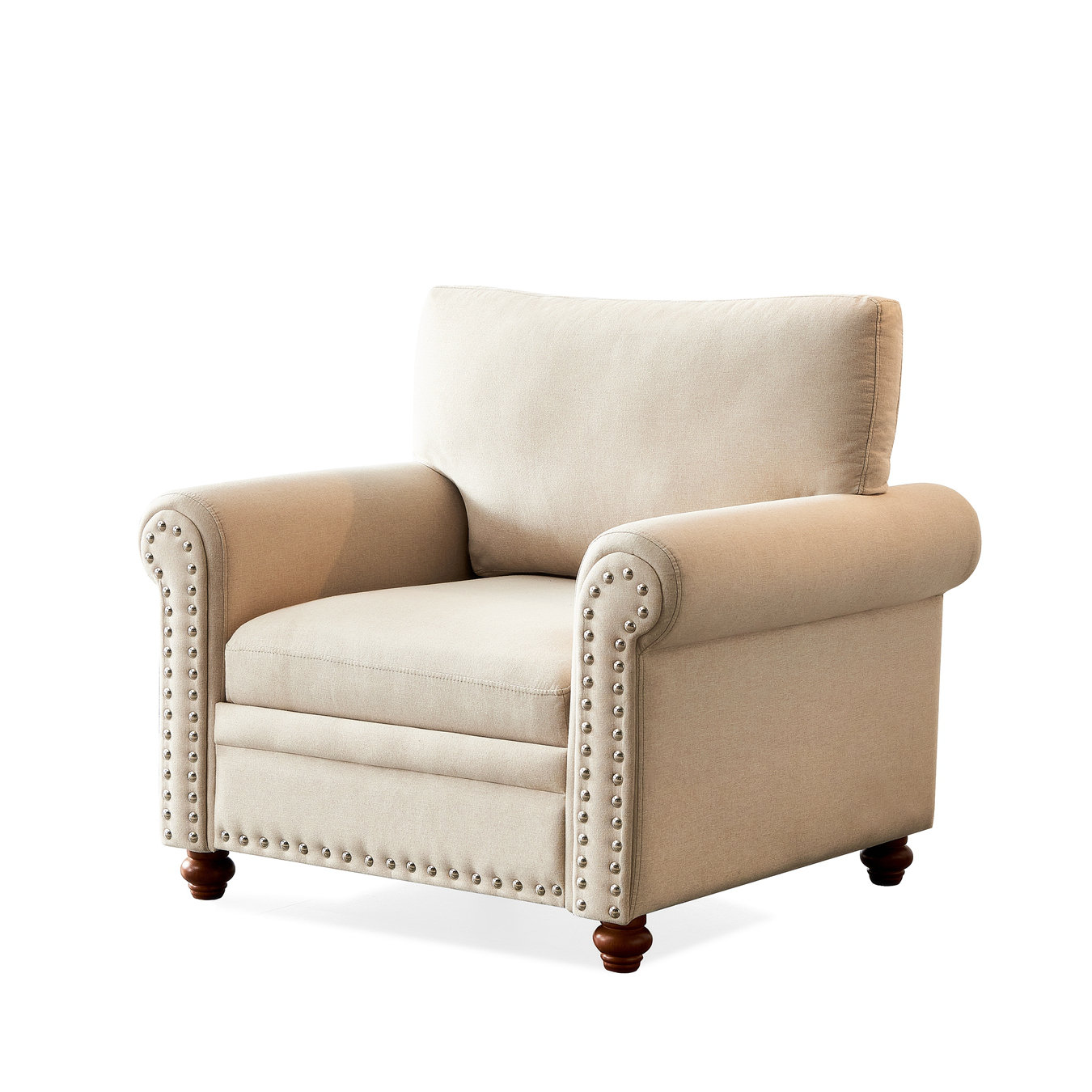 Alcott Hill® Living Room Sofa Single Seat Chair with Wood Leg Fabric ...