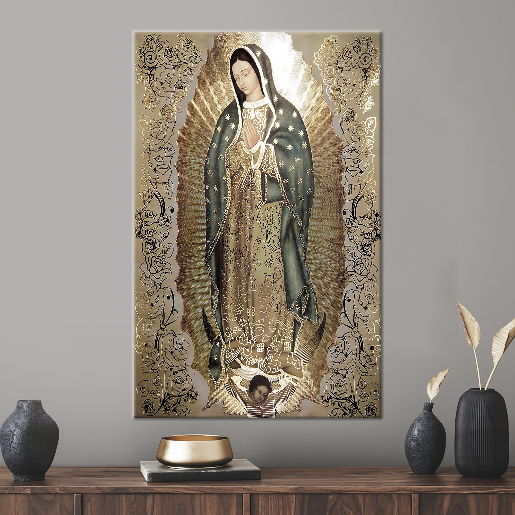 kayra export Abstract Our Lady of Guadalupe Canvas Art - Virgin Mary ...