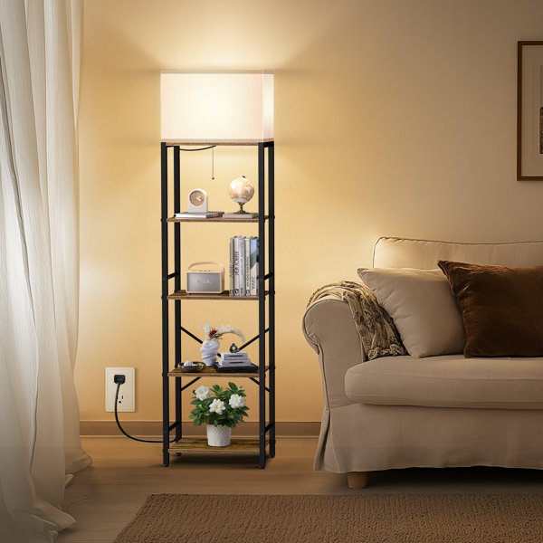 17 Stories Bugarin 59" Bookcases with LED Light and Remote Control, 3 ...