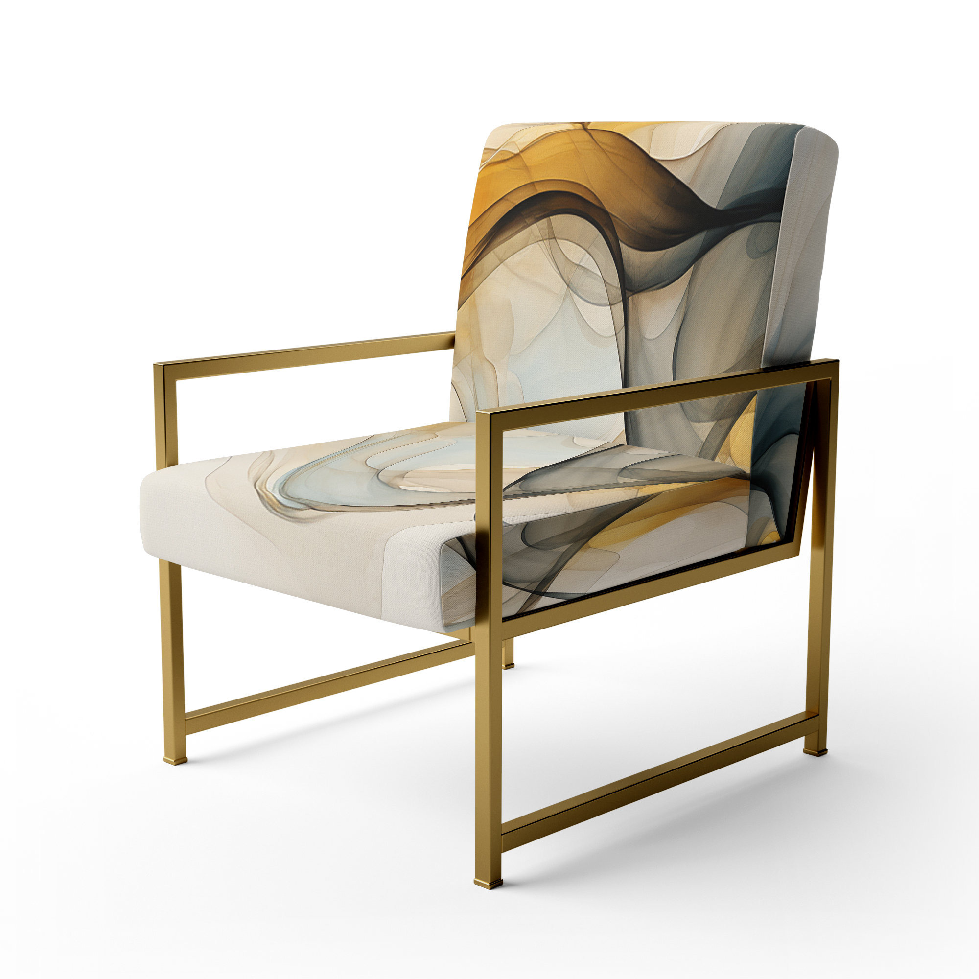 Design Art Undefined Continuation Liquid Retro Waves - Upholstered ...