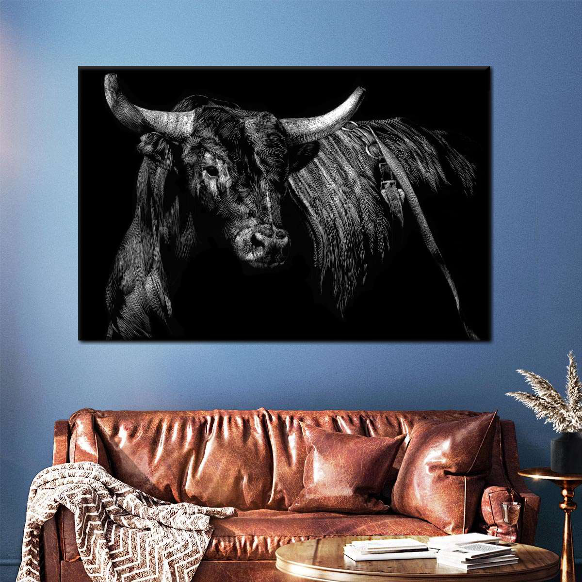 Union Rustic Brindle Rodeo Bull On Canvas Print | Wayfair