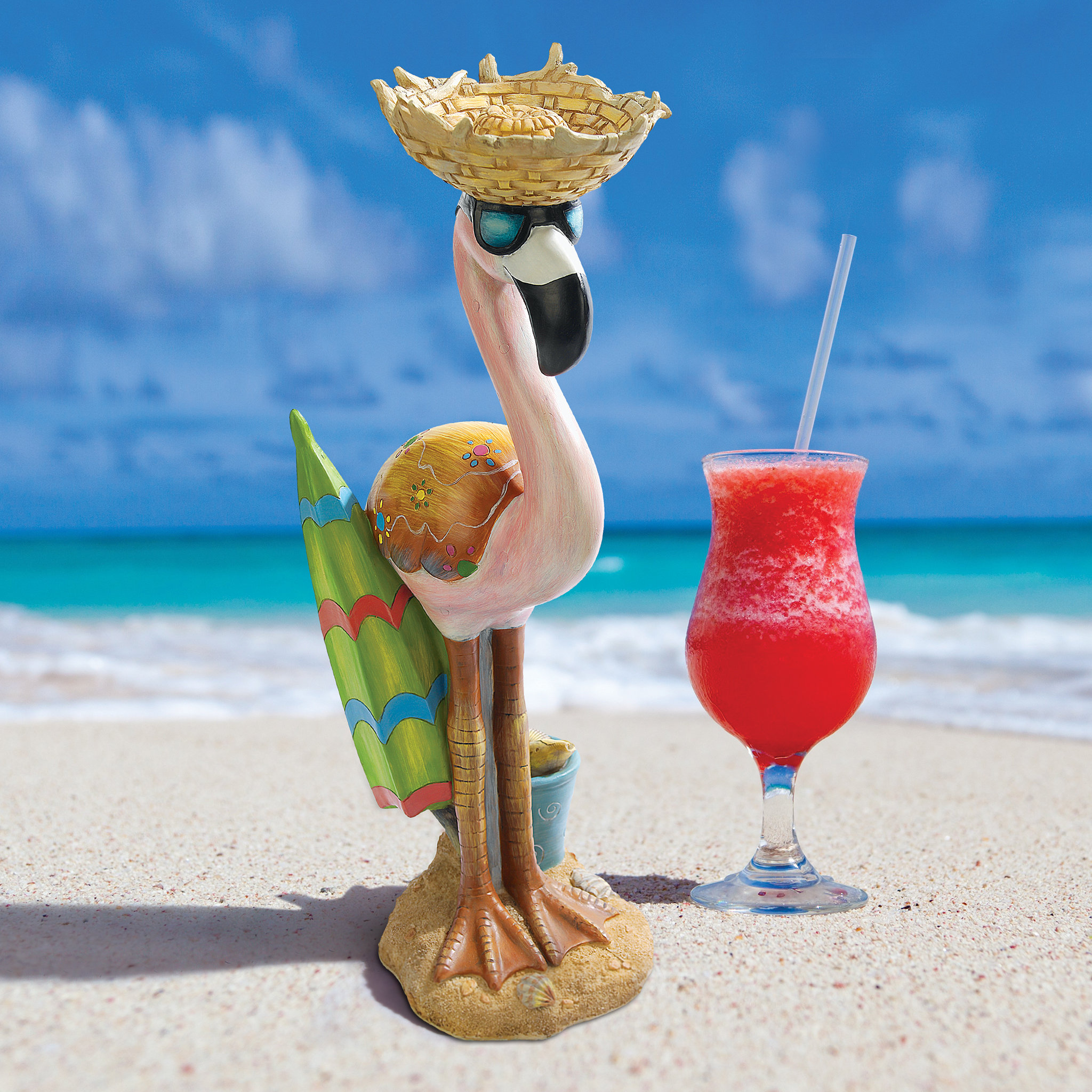 Design Toscano Luau Larry the Flamingo Garden Statue & Reviews ...