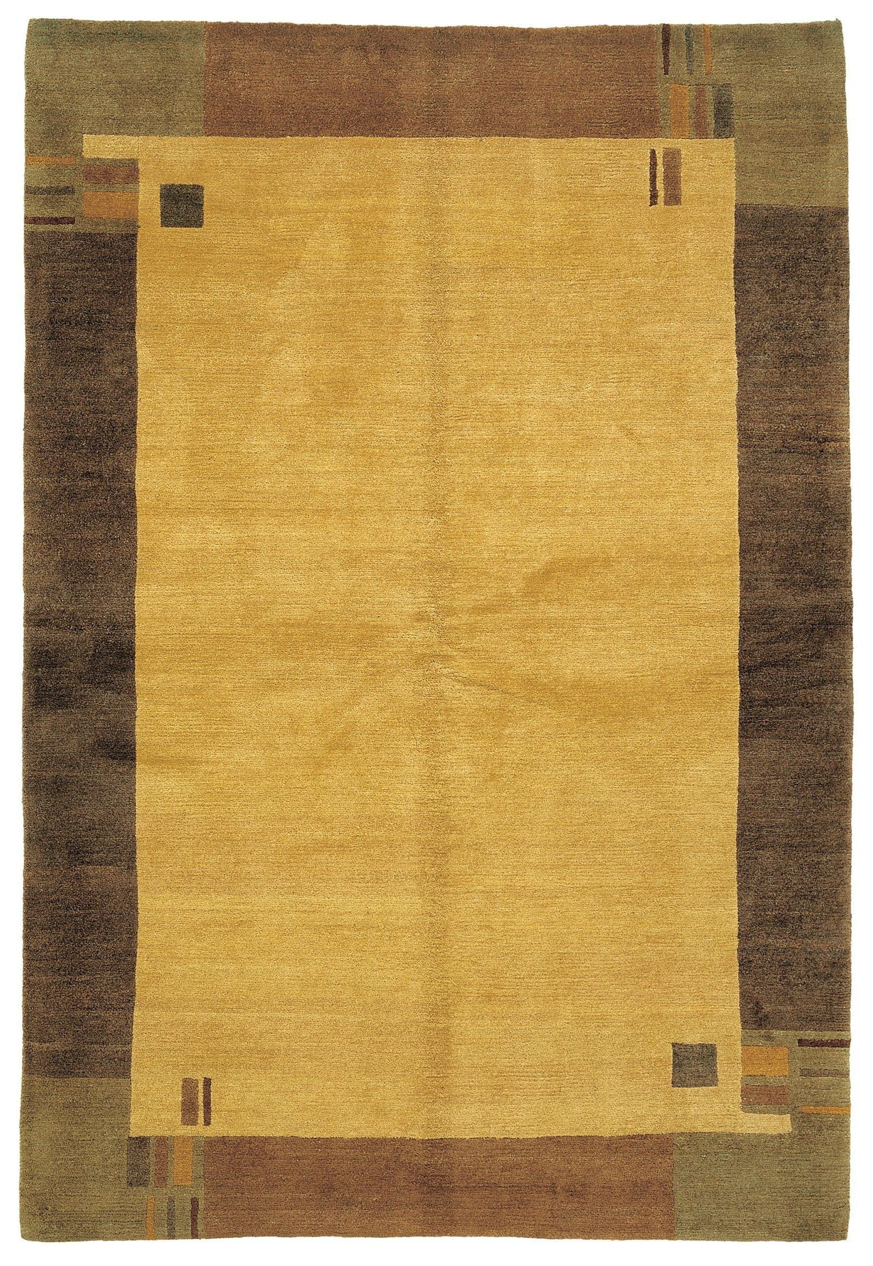 Tufenkian Kensington Hand-Knotted Wool Area Rug in Gold/Brown/Beige ...