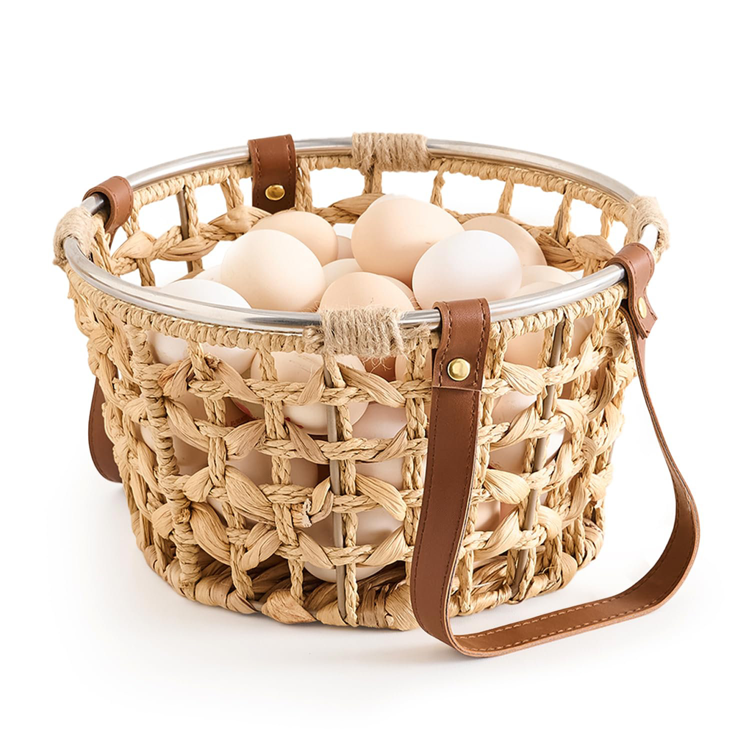 Bayou Breeze Farmhouse Egg Basket For Collecting Fresh Eggs, Round ...