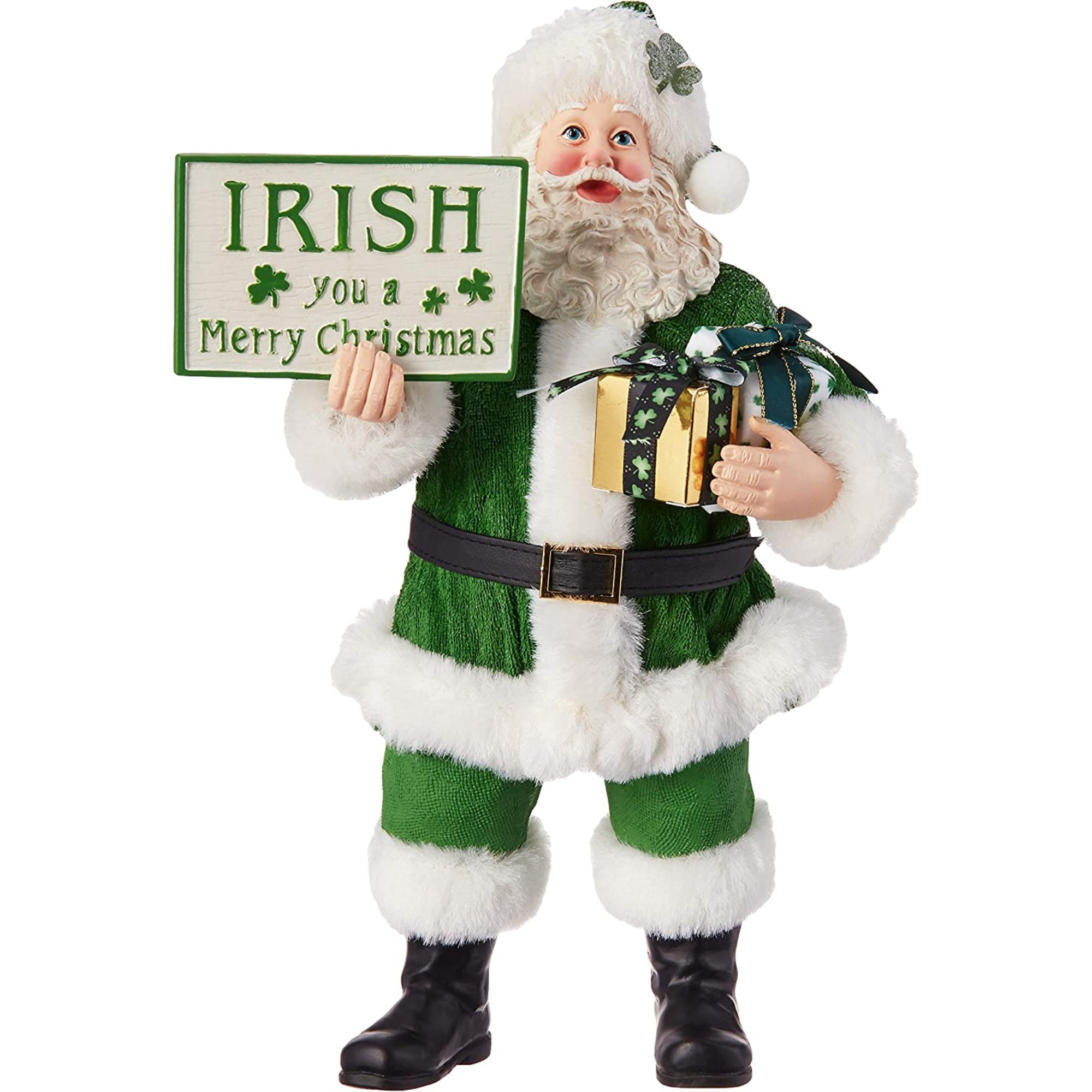 Kurt Adler Fabriché Irish Santa Gift Box and Sign | Wayfair