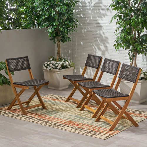 Wood Patio Dining Chairs You'll Love | Wayfair