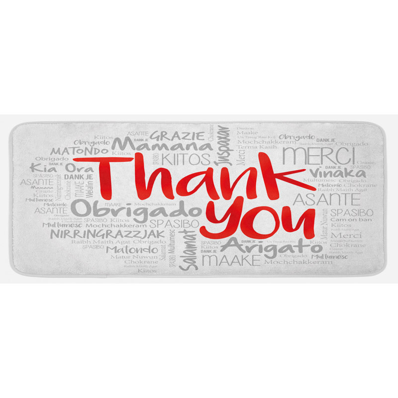 East Urban Home Thank You Kitchen Mat | Wayfair