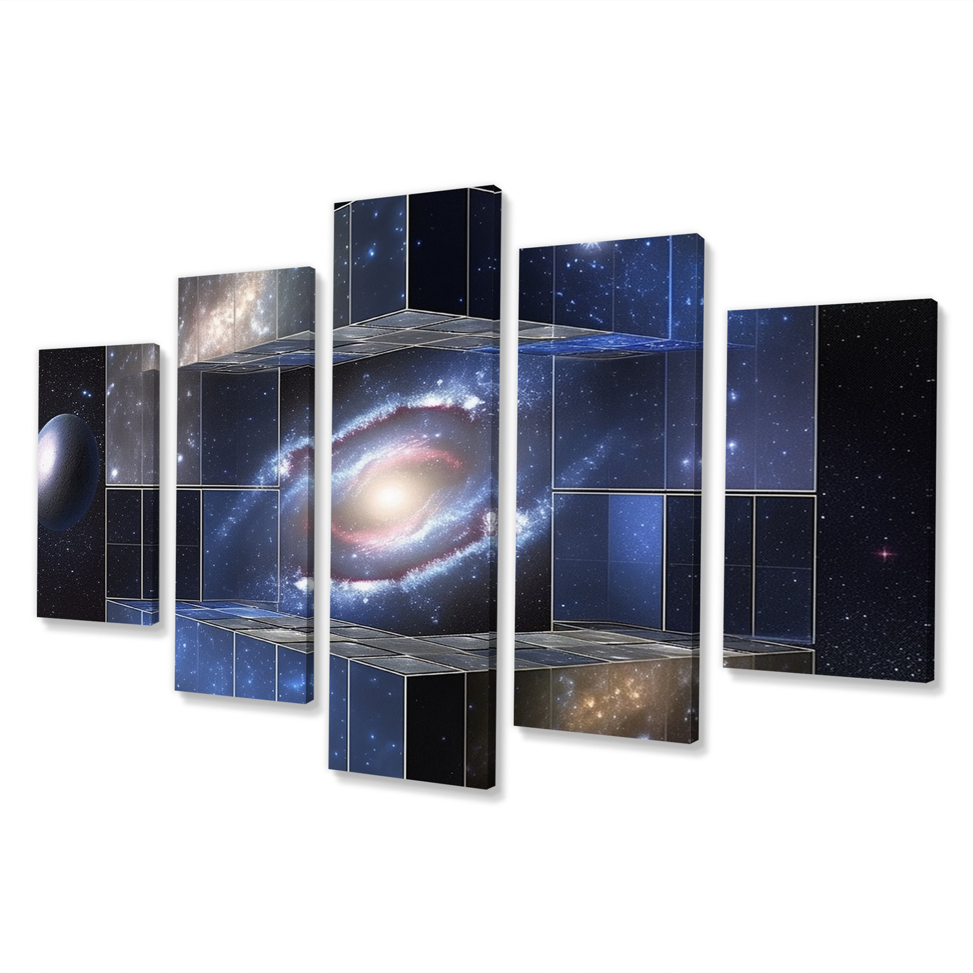 Design Art Block Universe Theory Space Galaxy - Space Wall Art Print ...