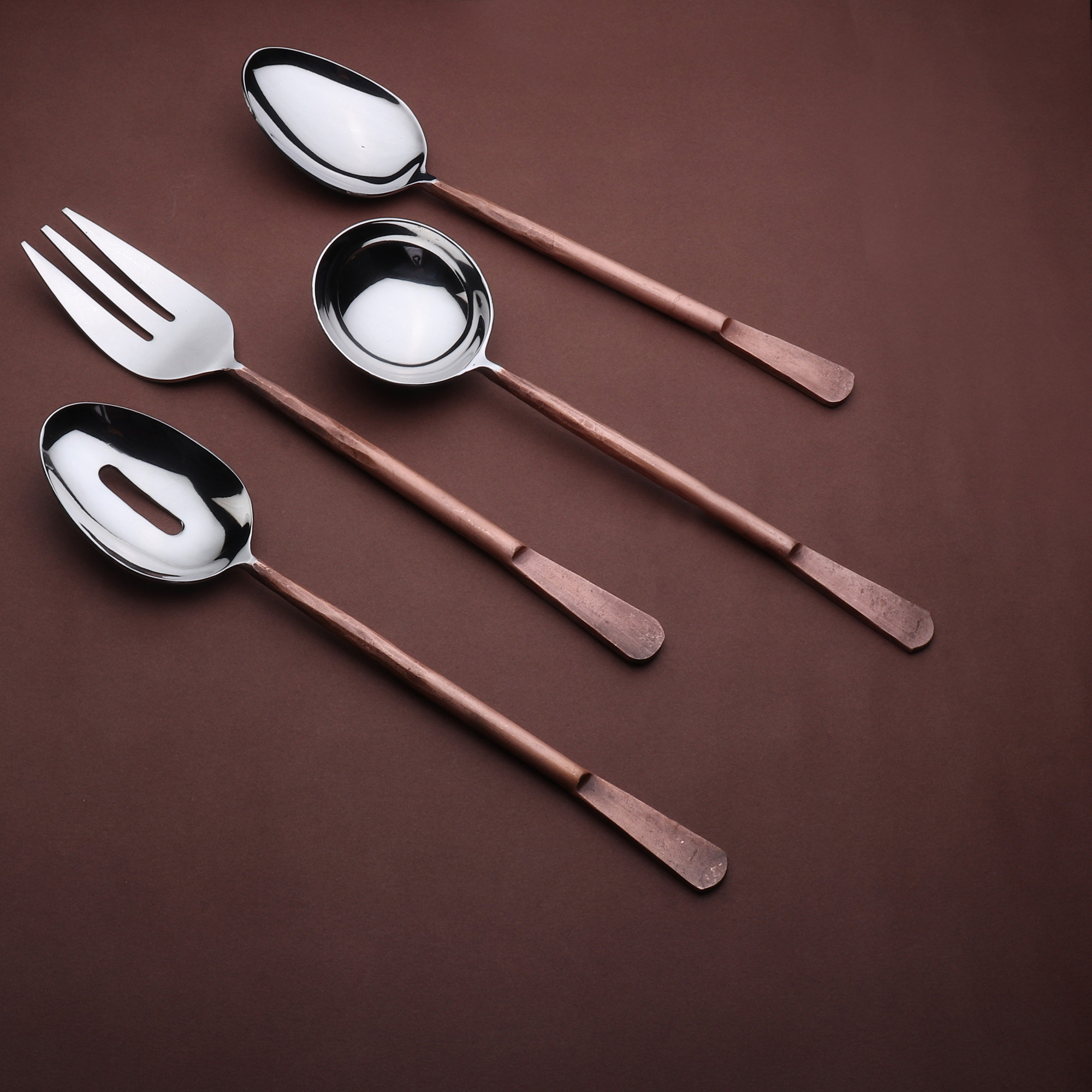 17 Stories Semiye Copper Antique Hostess 4 Pc. Set & Reviews | Wayfair