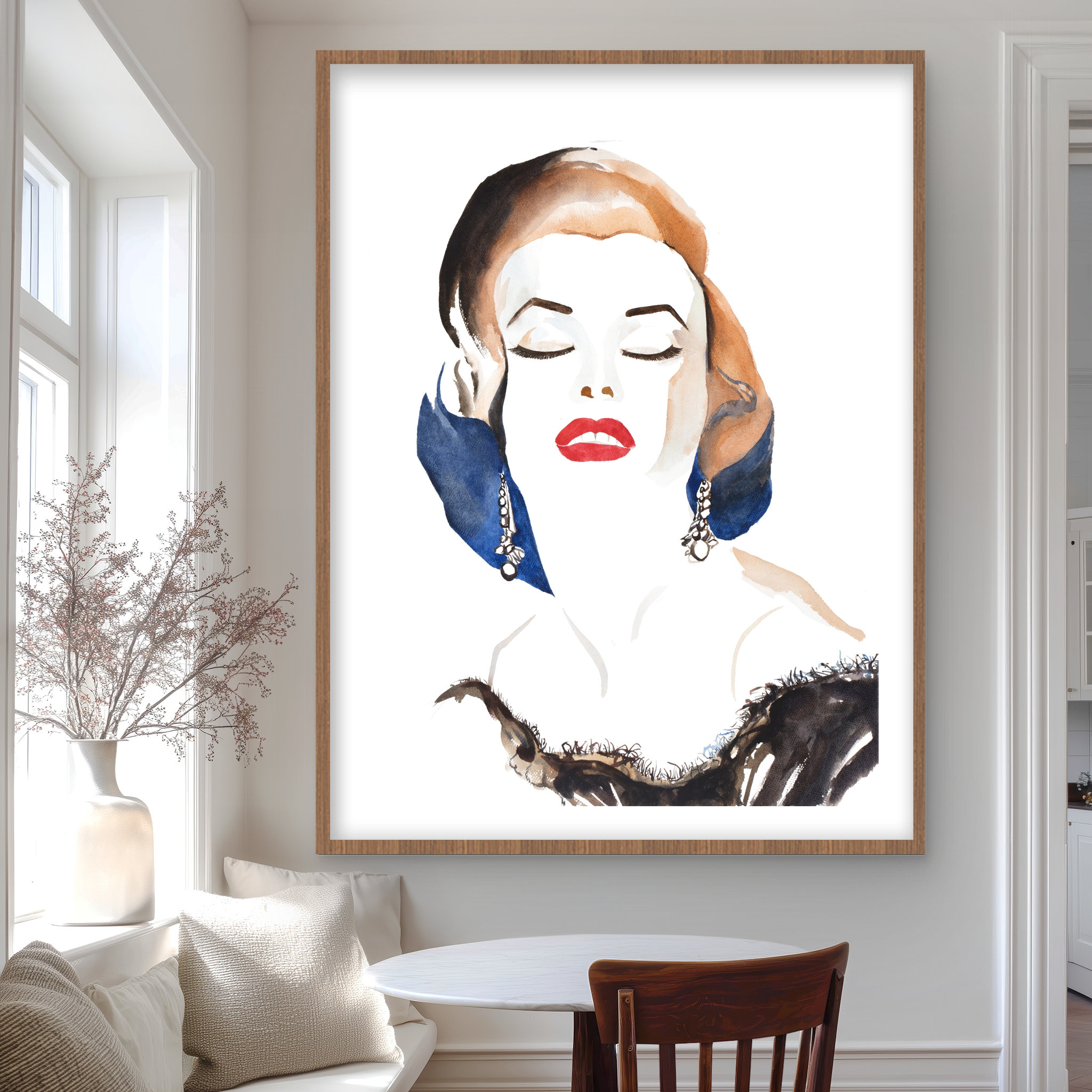 Lark Manor™ Vintage Chic Marilyne Monroe Print - Retro Blue Framed ...