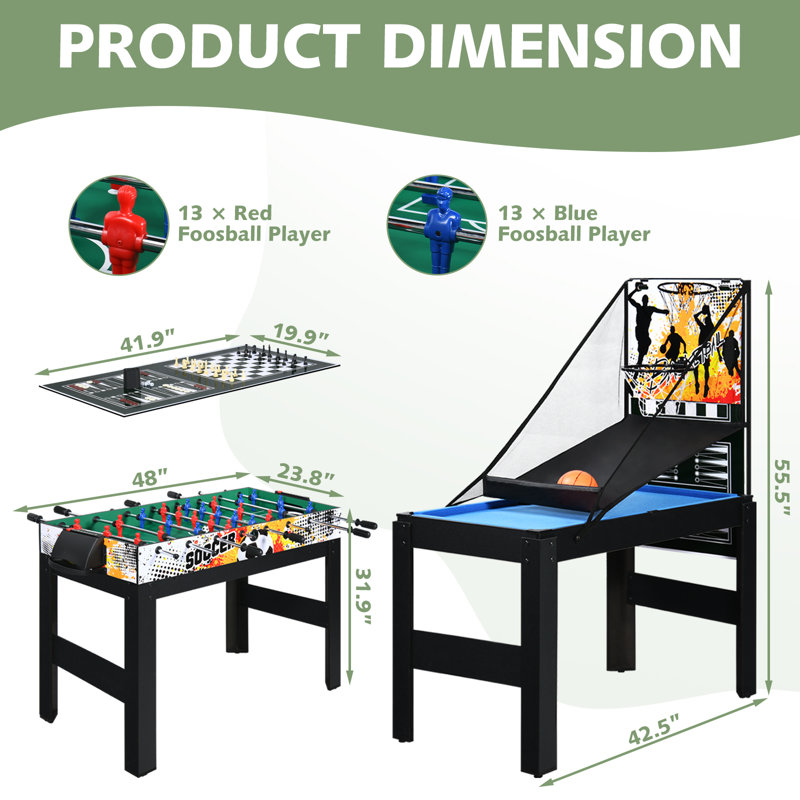 Raychee 15-in-1 Multi Game Table Set, Combo Game Tables & Reviews | Wayfair