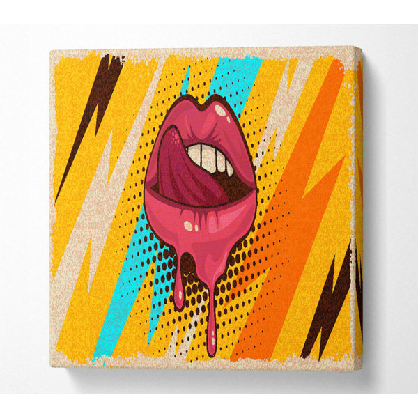 Happy Larry Lips of Lightning Square - Wrapped Canvas Art Prints ...