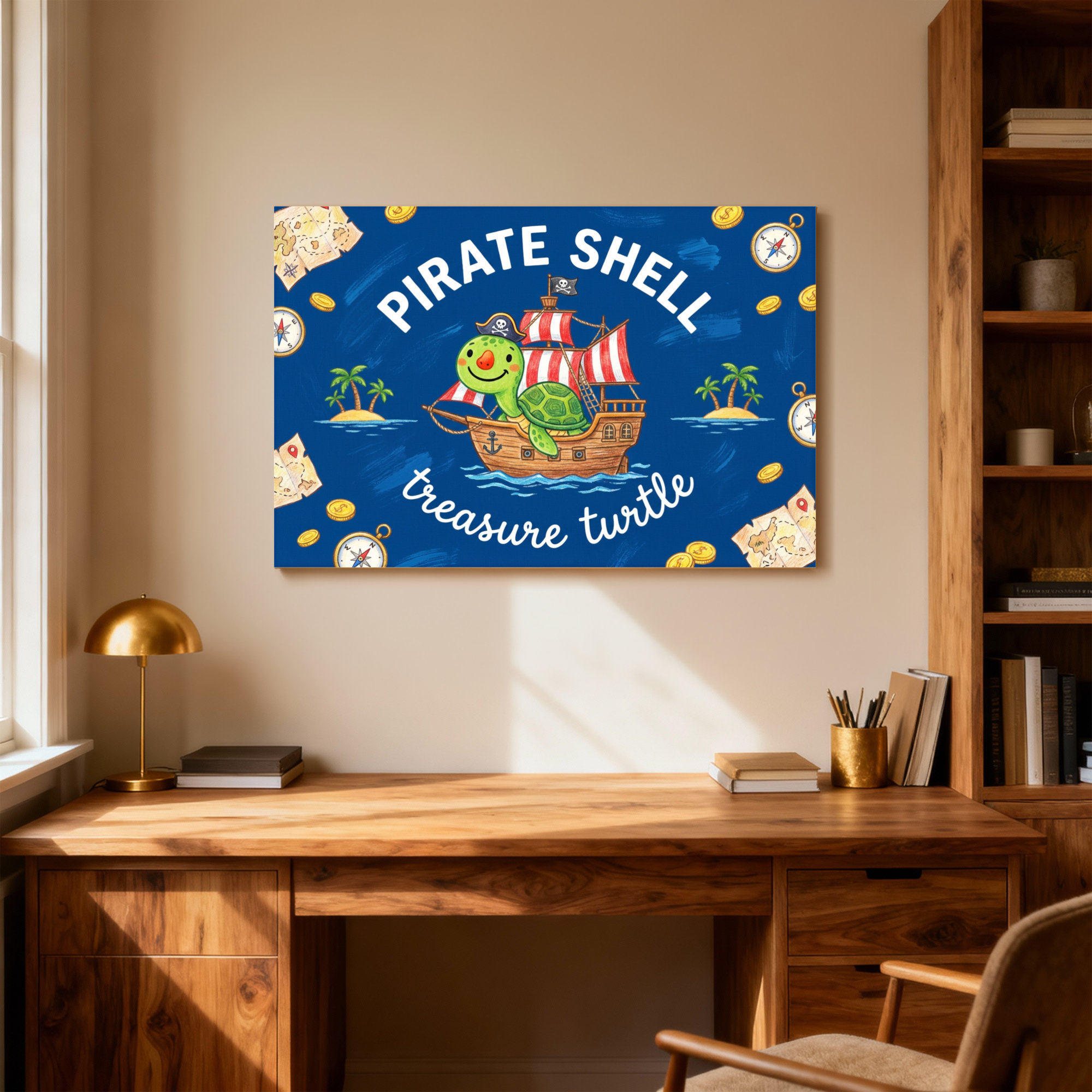 East Urban Home Animals Pirate Shell Treasure Turtle Adventure Map ...