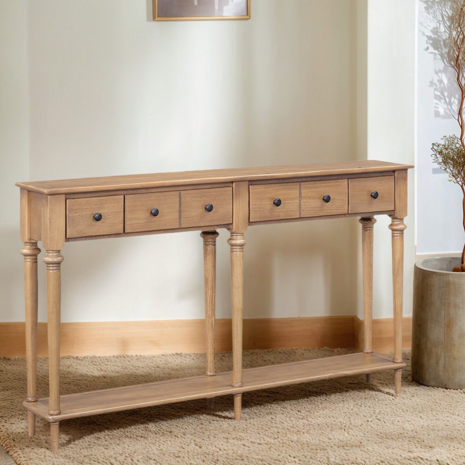 Livego Timeless Console Table – Entryway Table With Drawers And Open ...