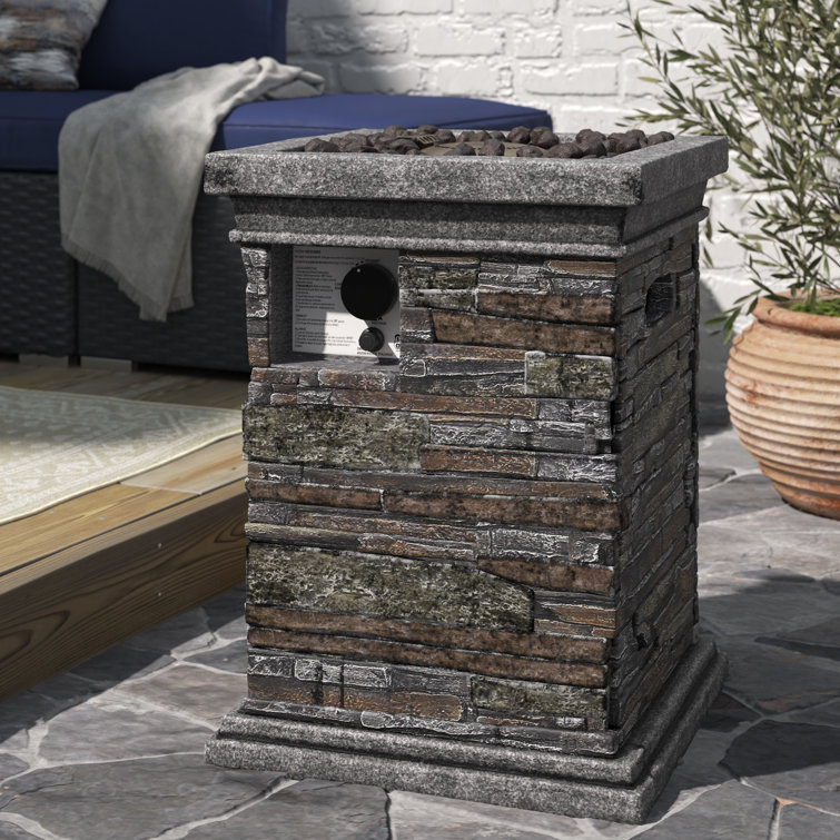 Steelside™ Drisko 25" H x 18" W Metal Propane Outdoor Fire Column | Wayfair