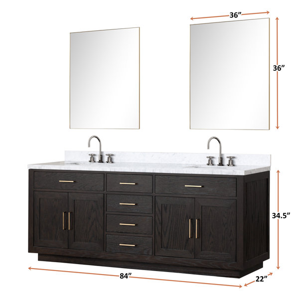 Lexora 84" Double Bathroom Vanity Set | Wayfair